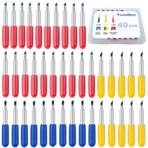 thanmao 40 pcs replacement blades compatible with explore air 2/air 3 /maker/maker 3 cutting machines - includ 10pcs fine-point blades, 20pcs standard blaeds and 10pcs deep cutting blades