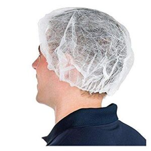 Disposable Caps Hair Nets, Salon Spa Food Service 100 Pack 21" White