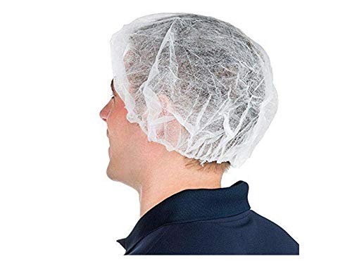 Disposable Caps Hair Nets, Salon Spa Food Service 100 Pack 21" White