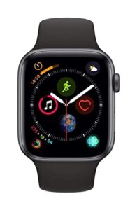 apple watch series 4 (gps, 44mm) - space gray aluminum case with black sport band (renewed)