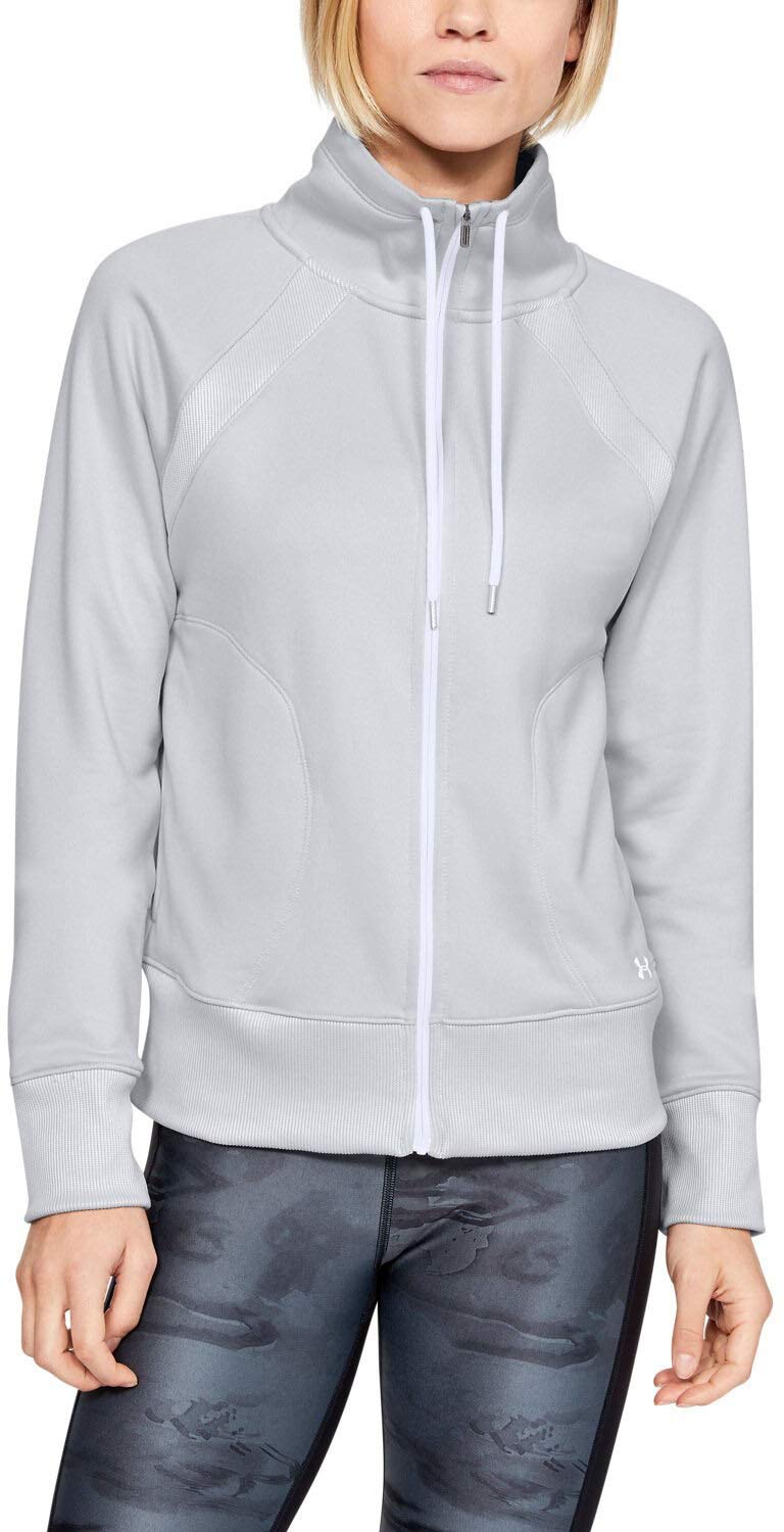 Under Armour Women's Dockside Fish Full Zip, Halo Gray (014)/White, X-Small