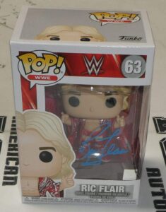 sports memorabilia ric flair signed wwe funko pop #63 vinyl action figure bas beckett coa autograph - autographed wrestling cards