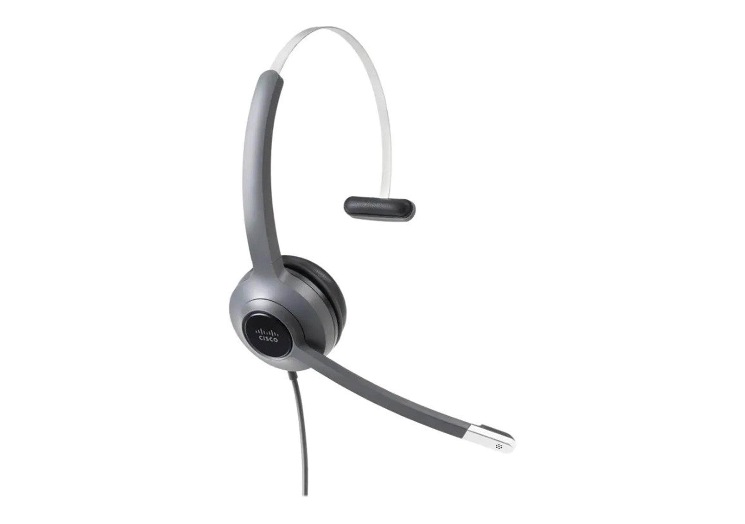 CISCO Headset 521, Wired Single On-Ear 3.5mm Headset with USB-A Adapter, Charcoal, 2-Year Limited Liability Warranty (CP-HS-W-521-USB=)