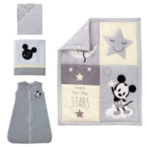 Lambs & Ivy Mickey Mouse 4Piece Crib Bedding Set, Gray