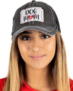 funky junque patch mesh baseball hat - dog mom - black