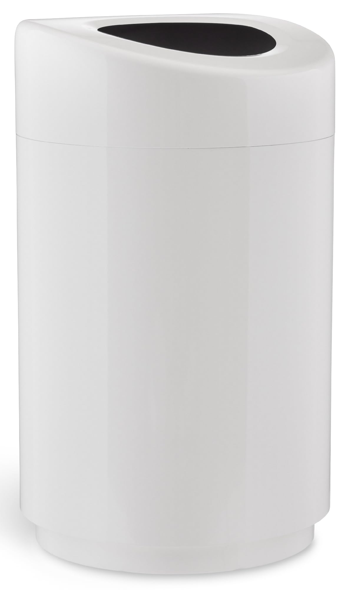 Safco Open-Top Modern Trash Can, Durable & Puncture-Resistant Stainless Steel, 30 Gallon, White