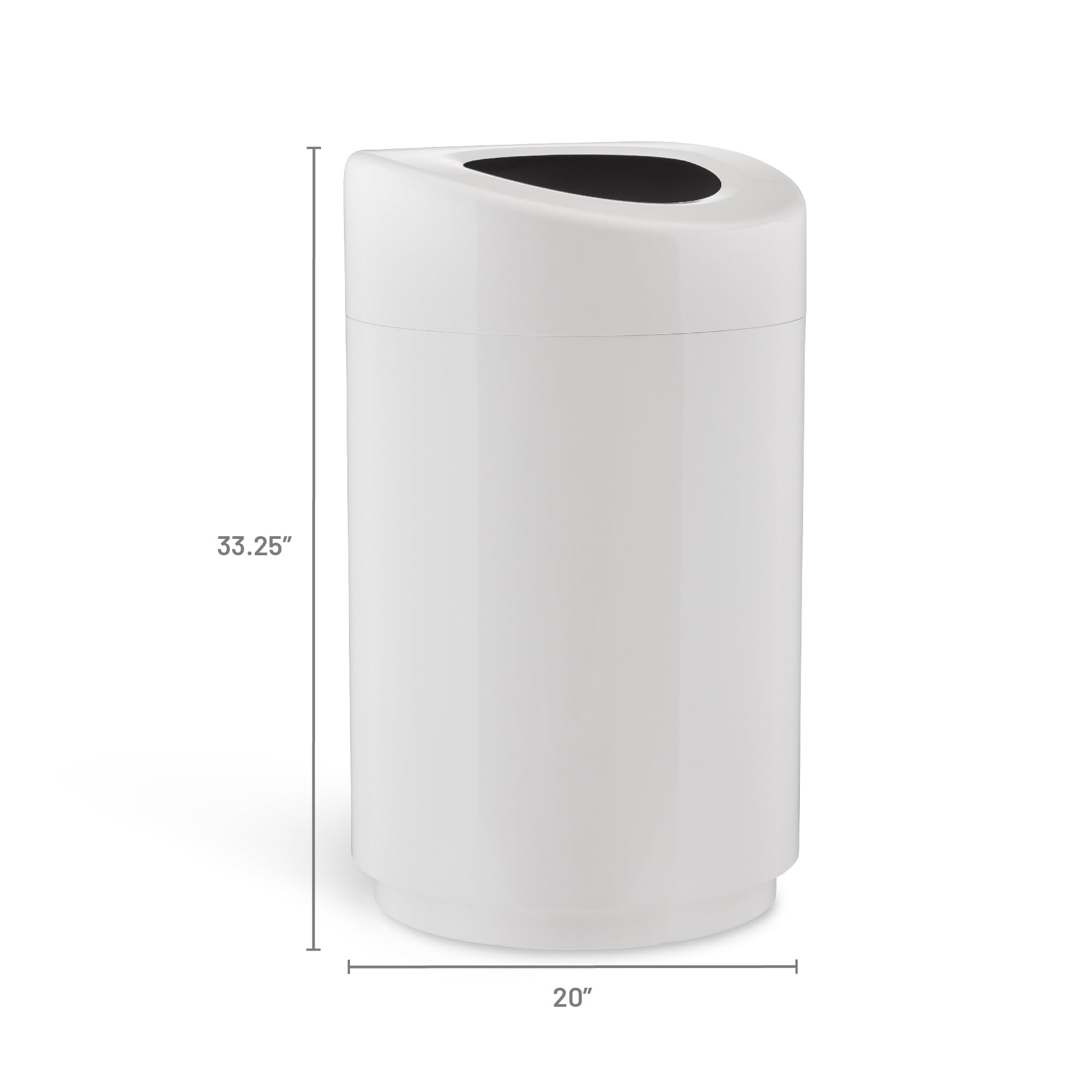 Safco Open-Top Modern Trash Can, Durable & Puncture-Resistant Stainless Steel, 30 Gallon, White