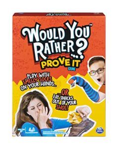 spin master games would you rather…? prove it, hilarious family game of demented dilemmas, for ages 8 and up