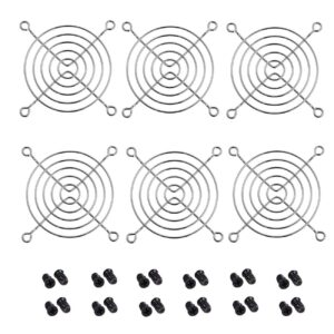 samidea 6-pack 120mm/4.7” diameter silver fan finger grill guard protector with screws for fan protective cover diy cooling coumputer