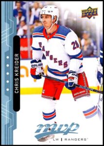 2018-19 upper deck mvp hockey factory set blue #140 chris kreider new york rangers official nhl ud trading card