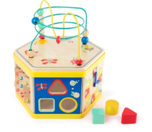 small foot wooden toys activity center 7-in-1 iconic motor skills move it! playset designed for children 12+ months