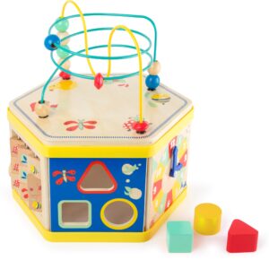 Small Foot Wooden Toys Activity Center 7-in-1 Iconic Motor Skills Move it! playset Designed for Children 12+ Months