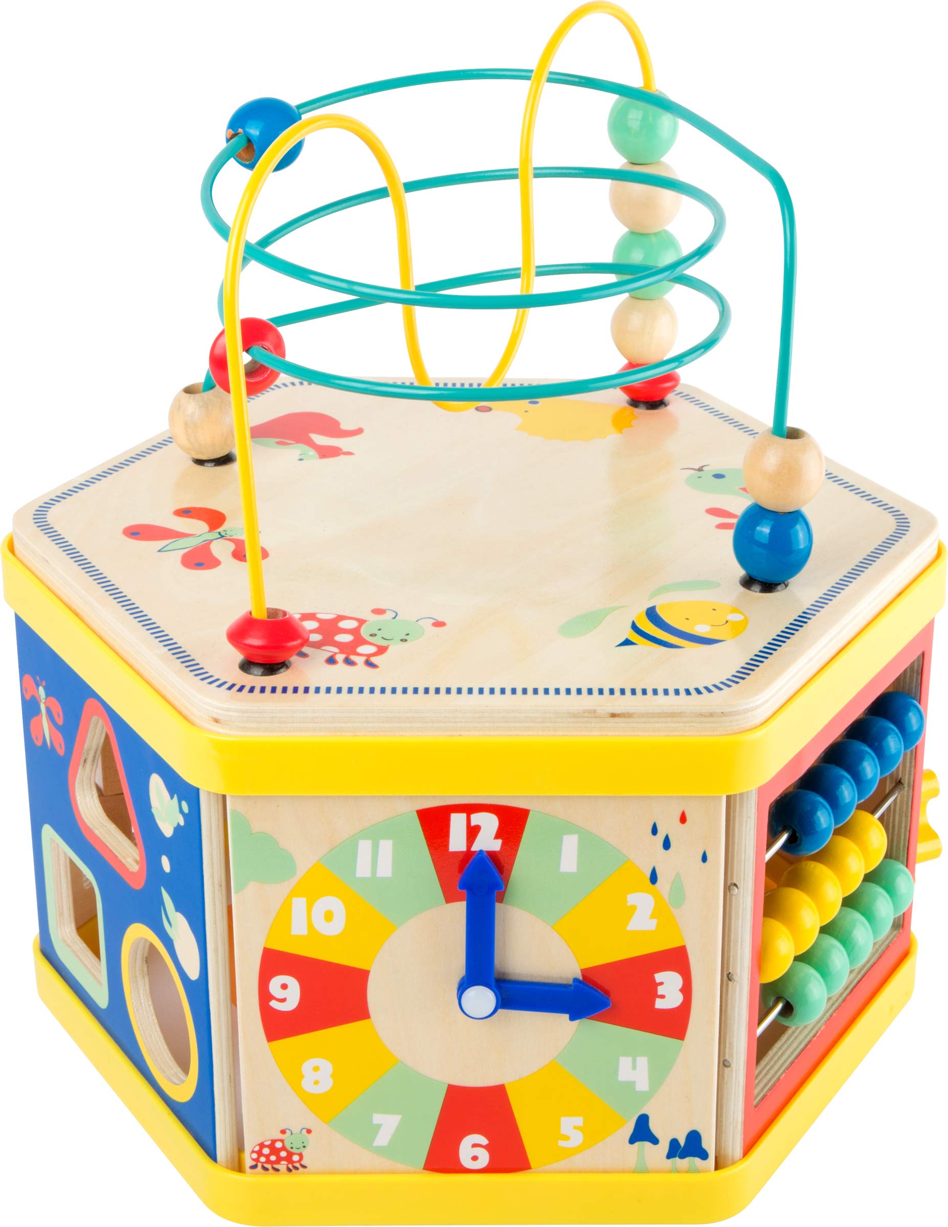 Small Foot Wooden Toys Activity Center 7-in-1 Iconic Motor Skills Move it! playset Designed for Children 12+ Months