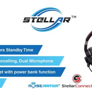 Stellar Electronic Pluto+Duo Bundle - 60+Hrs Talk Time, 99% Noise Cancellation - Best Bluetooth Headset for Truckers and Drivers