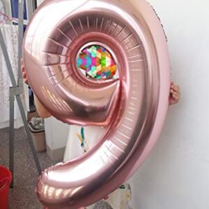 Rose Gold 2 Balloons,40 Inch Birthday Foil Balloon Party Decorations Supplies Helium Mylar Digital Balloons (Rose Gold Number 2)