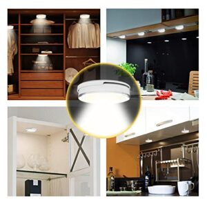 LED Puck Light, led Lights Battery Operated with Remote Control, Wireless Soft Lighting, Under Cabinet Lighting for Kitchen, Timer+ Dimmer, 4000K Warm White, 6 Pack