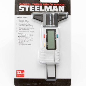 Steelman Digital Tire Tread Depth Gauge, 3 Modes - Fractional Inch, Decimal Inch, and Millimeter, Zeroable