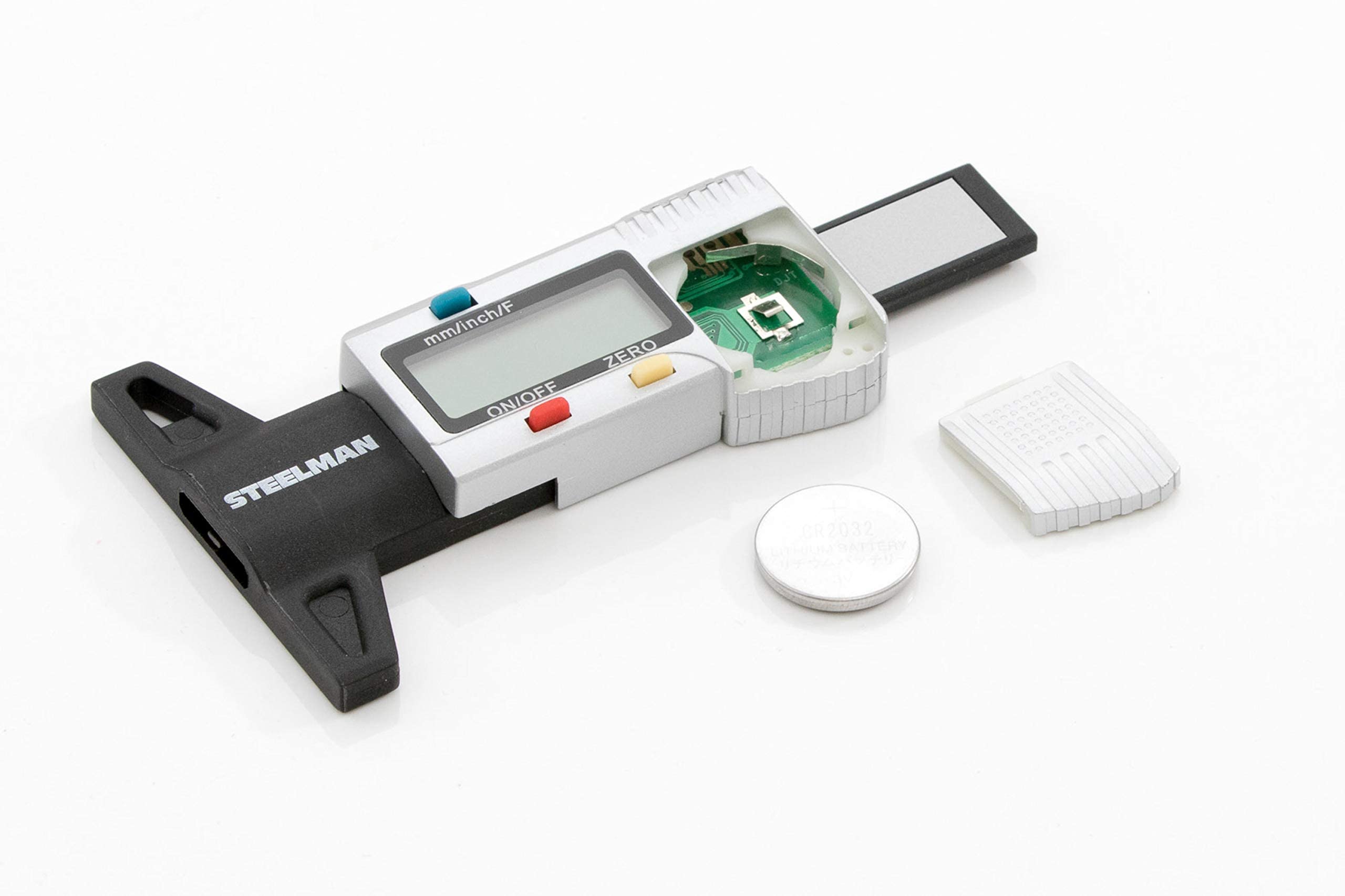 Steelman Digital Tire Tread Depth Gauge, 3 Modes - Fractional Inch, Decimal Inch, and Millimeter, Zeroable