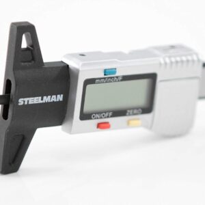 Steelman Digital Tire Tread Depth Gauge, 3 Modes - Fractional Inch, Decimal Inch, and Millimeter, Zeroable