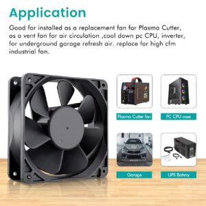 Wathai 120x120x38mm 120mm 24V 2Pin Brushless DC Industrial Cooling Case Fan