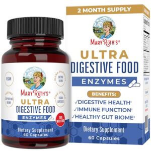 maryruth organics ultra digestive enzymes capsules | up to 2 month supply | supplement for gut health support | digestion & immune support with amylase | lipase & lactase | vegan | 60 count