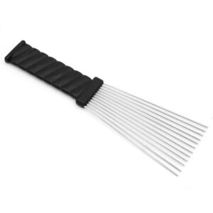 Afro Pick Lift Black Fist Metal Hair Comb, Detangle Wig Braid Hair Styling Comb for African by OSMOFUZE (No Fist Xtra-Long)