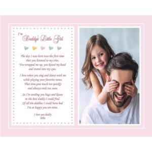 sweet gift for daddy from his little girl, father's day or birthday from daughter, 8x10 personalized print