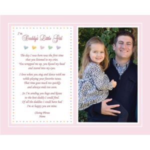 Sweet Gift for Daddy from His Little Girl, Father's Day or Birthday from Daughter, 8x10 Personalized Print