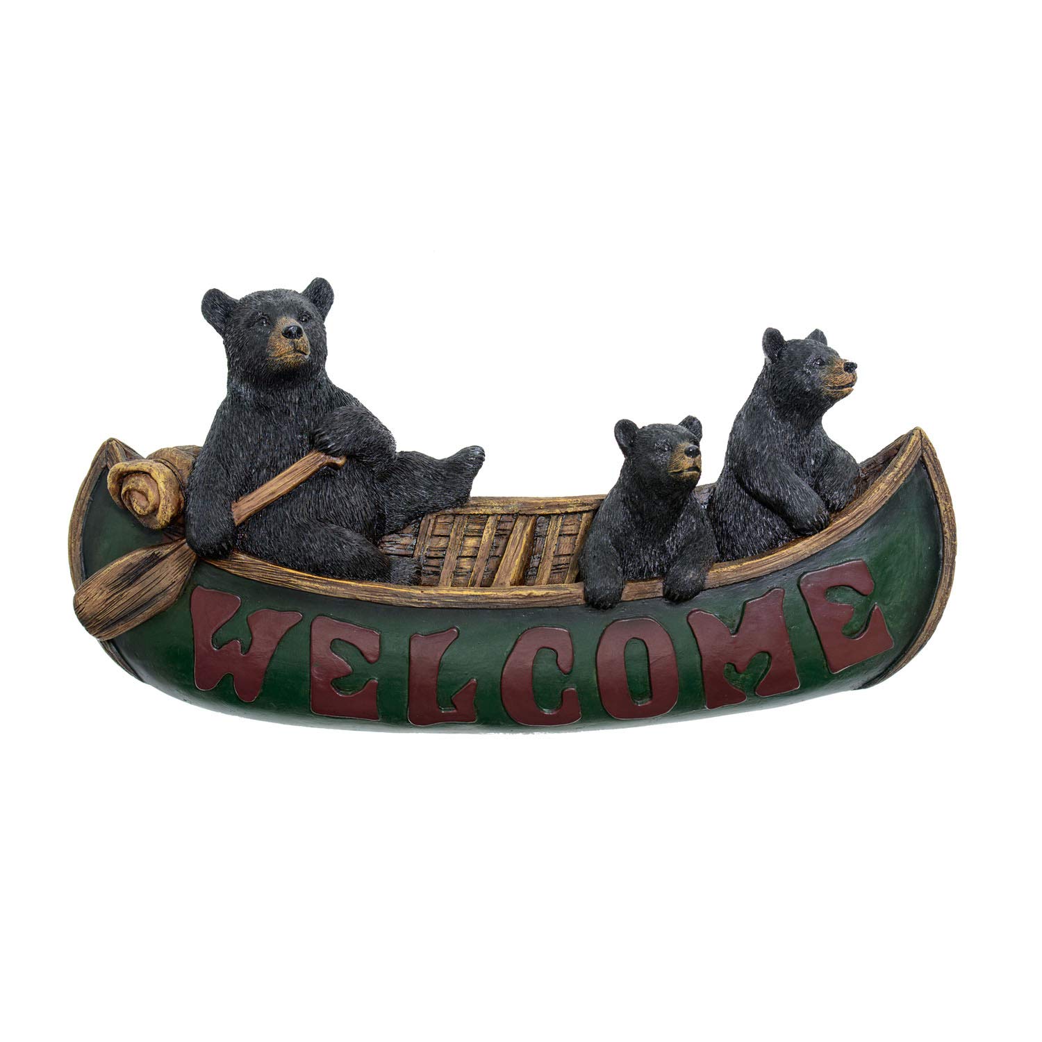 Black Bear Decorations for Home - Welcome Bears in Canoe Wall Plaque Home Decor Bear - Cabin Wall Hanging Welcome Bear Sign Wildlife Decor for Home - Bear Pictures Wall Art Mama Bear Sign