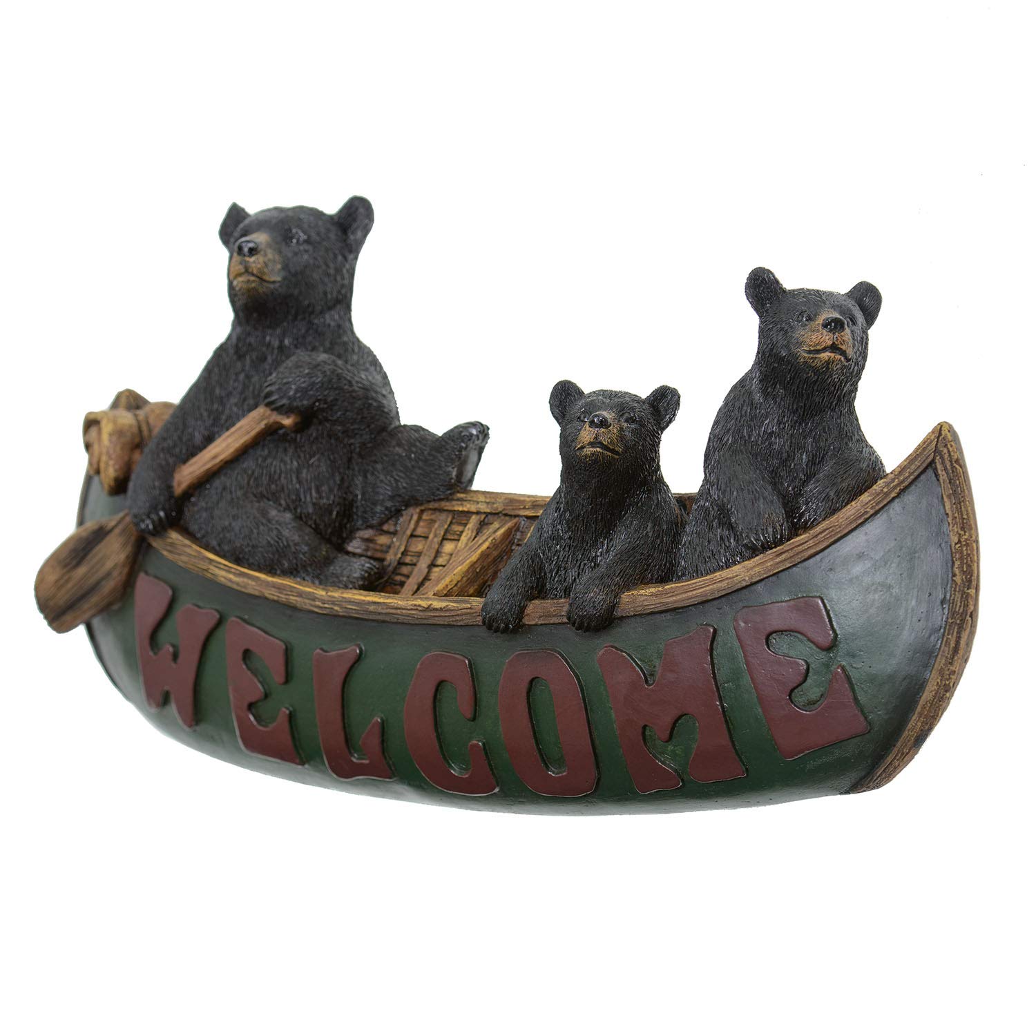 Black Bear Decorations for Home - Welcome Bears in Canoe Wall Plaque Home Decor Bear - Cabin Wall Hanging Welcome Bear Sign Wildlife Decor for Home - Bear Pictures Wall Art Mama Bear Sign