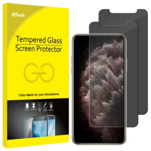 jetech privacy screen protector for iphone 11 pro, iphone xs and iphone x 5.8-inch, anti spy tempered glass film, 2-pack