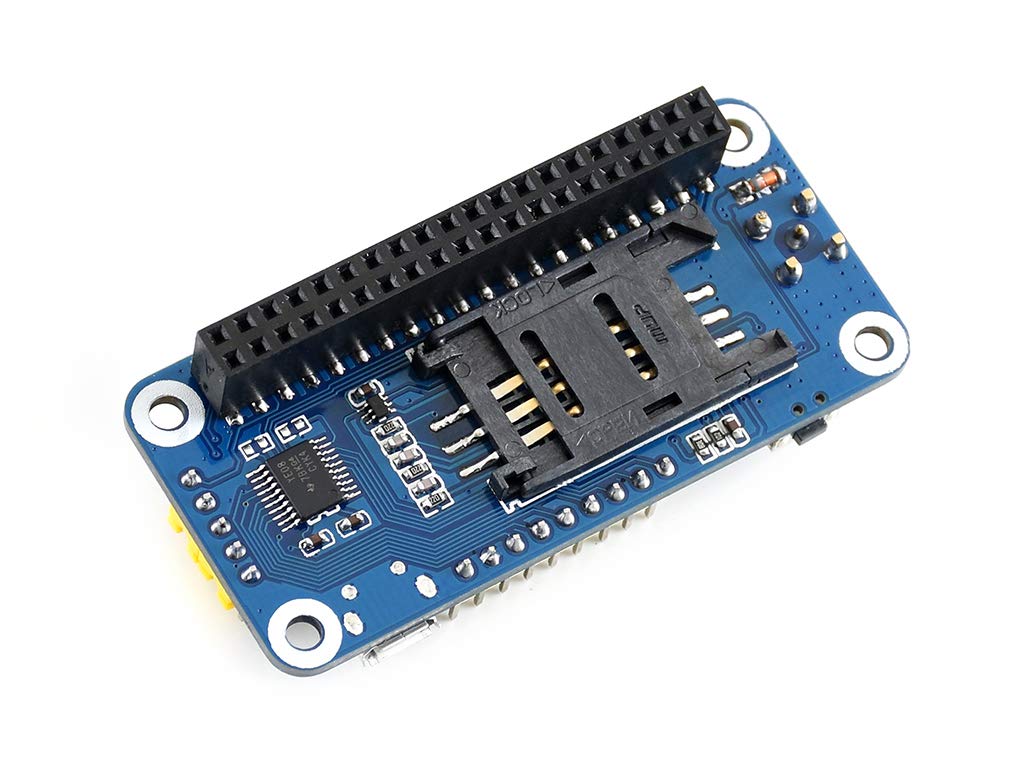 Waveshare GSM/GPRS/Bluetooth 3.0 HAT for Raspberry Pi 2B/3B/3B+/Zero/Zero W Based on SIM800C Support SMS Data Transfer ect