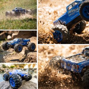 Soyee RC Cars 1:10 Scale RTR 46km/h High Speed Remote Control Car All Terrain Hobby Grade 4WD Off-Road Waterproof Monster Truck Electric Toys for Kids and Adults -1600mAh Batteries x2