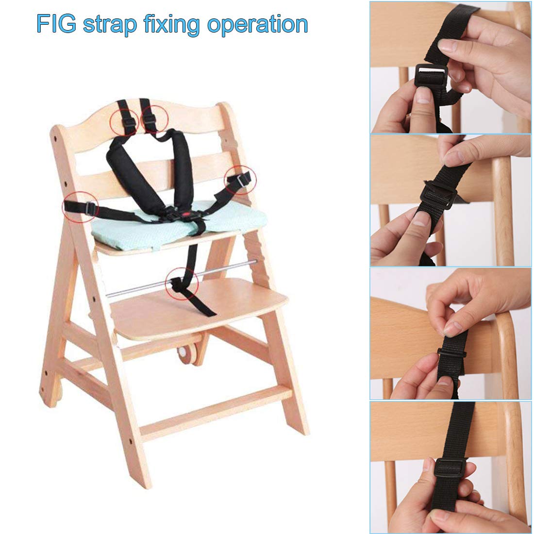 Universal 5 Point Harness Baby Seat Belt Adjustable Baby Safety Strap for High Chair Stroller for Kids Safe Protection