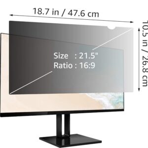 Amazon Basics Privacy Screen Filter - 21.5 Inch 16:9 Widescreen Monitor, Anti Glare & Blue Light Filter (21.5 inch (16:9), 18.77" x 10.56")