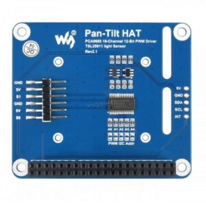 2-DOF Pan-Tilt HAT Onboard PCA9685 PWM Chip TSL25911FN Light Sensor Control Camera Movement Sense Light Intensity Via I2C Interface for Raspberry Pi 4 3 2 Model B+ B Zero W WH Jetson Nano @XYGStudy