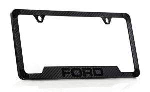 ford blacked out with carbon fiber inlay zinc license plate frame 2 hole