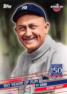 2019 topps opening day 150 years of fun #yof-1 ty cobb detroit tigers mlb baseball trading card