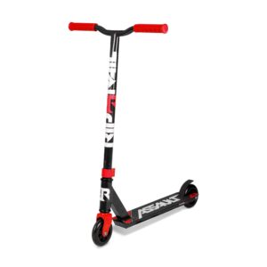 riprail assault stunt scooter finished in black/red with alloy deck and abec-7 bearings