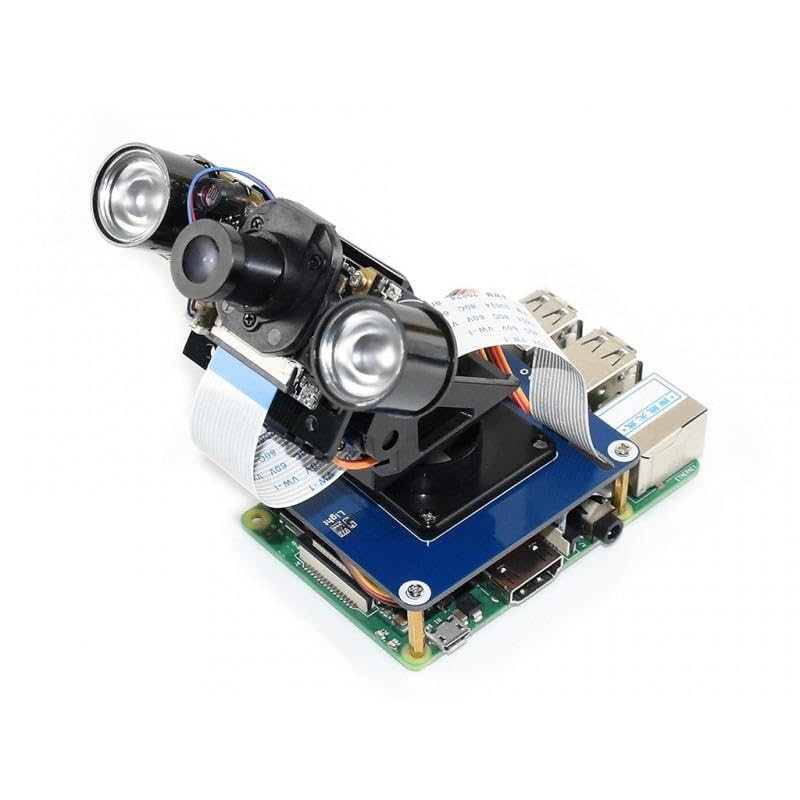 Waveshare 2-DOF Pan-Tilt HAT for Raspberry Pi Series Board Light Intensity Sensing Control Camera Movement I2C Interface