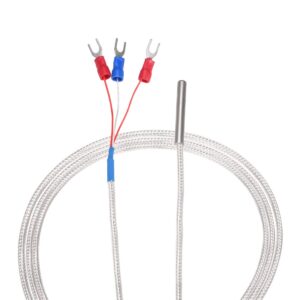 uxcell pt100 rtd temperature sensor probe 3 wires cable thermocouple stainless steel 300cm(9.8ft) (temperature rang: -50 to 200c)