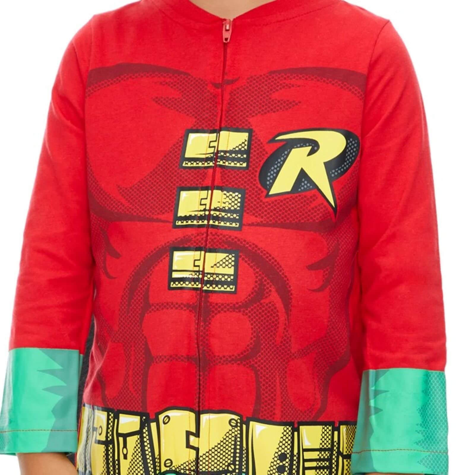 WARNER BROS. Robin Toddler Boys Zip Up Cosplay Costume Coverall and Cape 5T