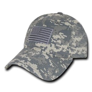 rapid dominance.. american flag embroidered washed cotton baseball cap - acu camo …