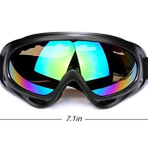 Motorcycle Goggles - Set of 5 - Dirt Bike ATV Motocross Anti-UV 400 Protective Combat Tactical Military Goggles for Men Women Kids Youth Adult (Blk)