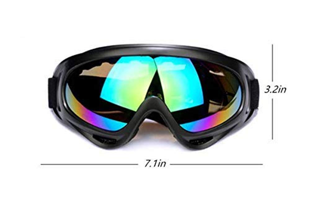 Motorcycle Goggles - Set of 5 - Dirt Bike ATV Motocross Anti-UV 400 Protective Combat Tactical Military Goggles for Men Women Kids Youth Adult (Blk)