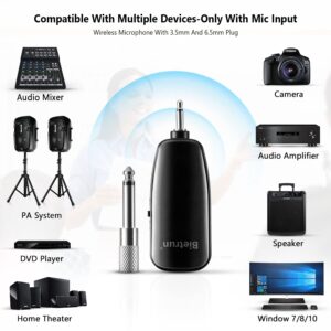 Wireless Microphone Headset, UHF Wireless Headset Mic System, 160 ft Range, Headset Mic And Handheld Mic 2 In 1, 1/8''&1/4'' Plug, For Speakers, Voice Amplifier, Pa System(Incompatible Phone, Laptop)