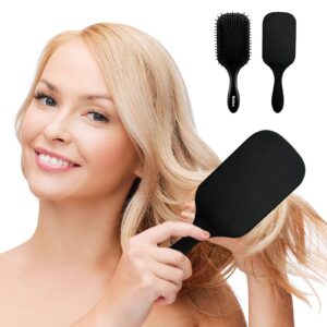 4Pcs Paddle Hair Brush, Detangling Brush and Hair Comb Set for Men and Women, Great On Wet or Dry Hair, No More Tangle Hairbrush for Long Thick Thin Curly Natural Hair