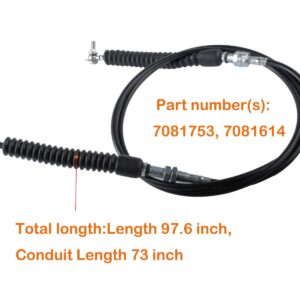 7081753 Gear Selector Shift Cable for Polaris Ranger 2010-2014 400 500 800 Replaces 7081614, Cable Length 97.6 inch Conduit Length 73 inch by Ketofa