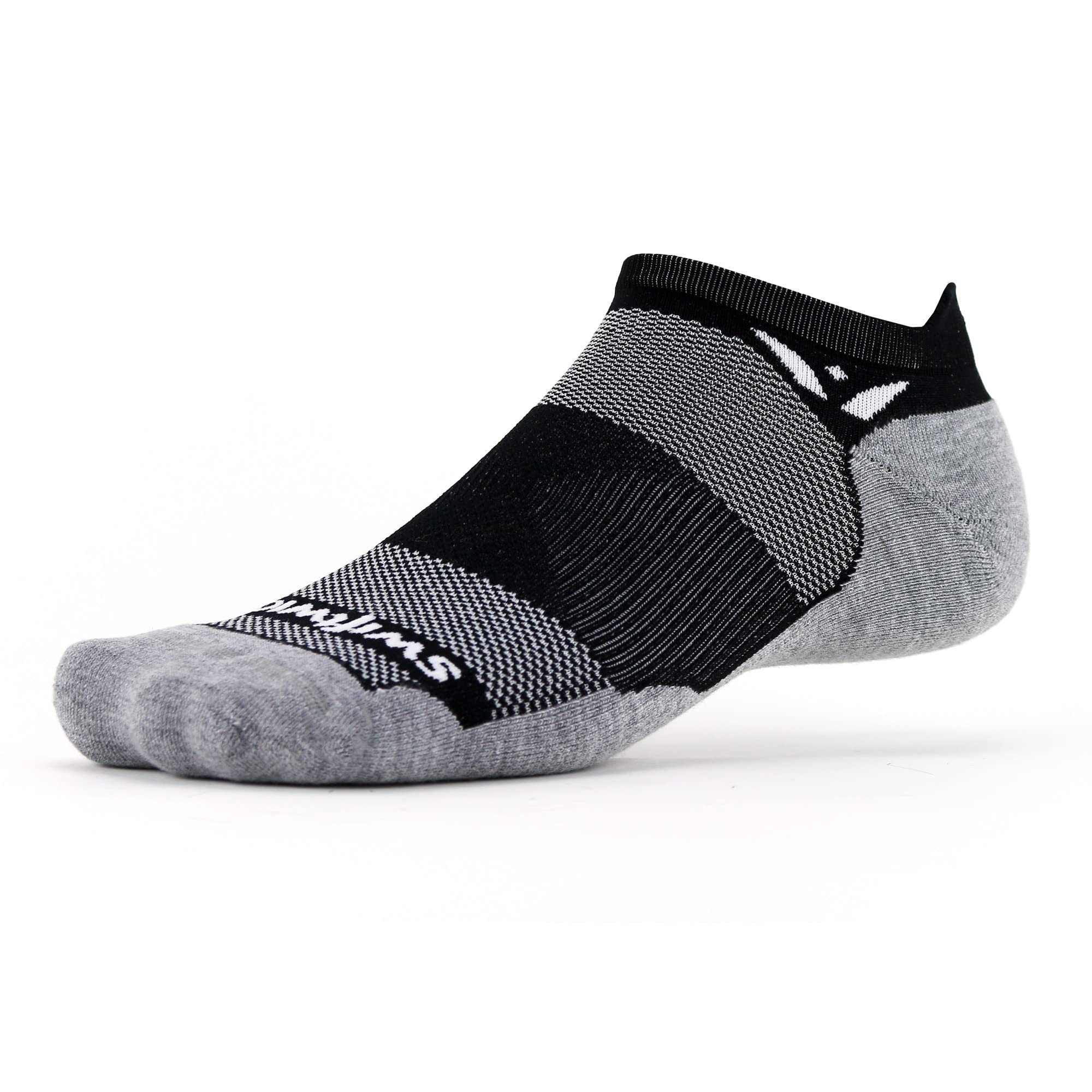 Swiftwick – MAXUS ZERO Tab Golf & Running Socks, Maximum Cushion, Mens & Womens (Black, Large)