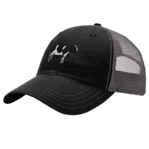 trucker hat richardson holstein cow embroidery animal name cotton soft mesh cap snaps - black/charcoal, design only